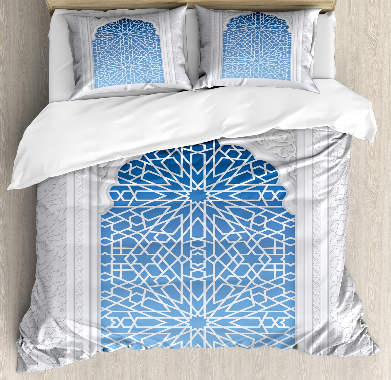 Middle Eastern Duvet Cover Set, Oriental Architecture Design of Door ...
