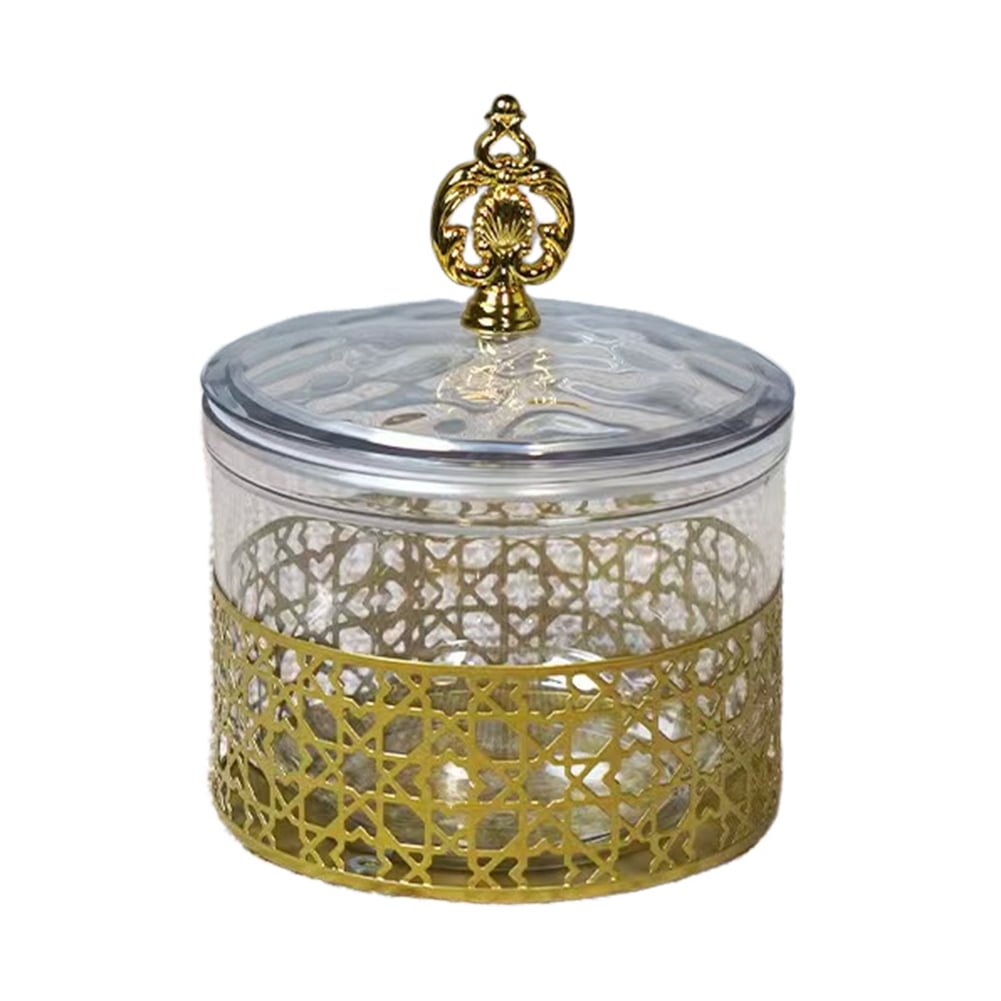 Middle Eastern Glass Candy Jar with Golden Decorative Base Arabic Style ...