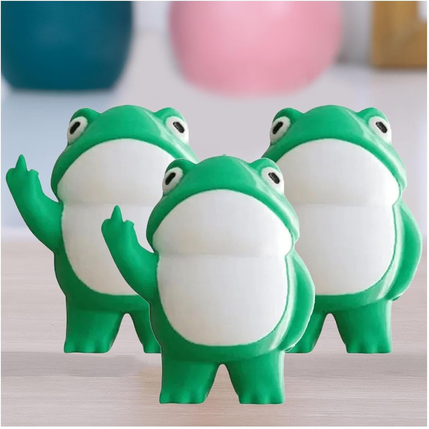 Middle Finger Frog Ornament,2024 NEW Funny Little Frog Resin Figurine ...
