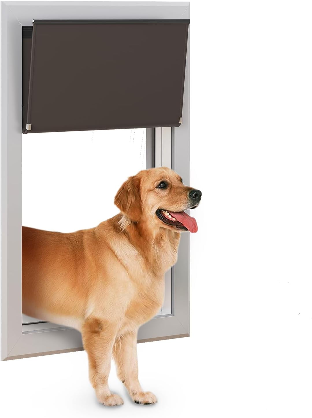 Middle Pet Door, Aluminum Frame Doggie Door for Extreme Weather, Double ...