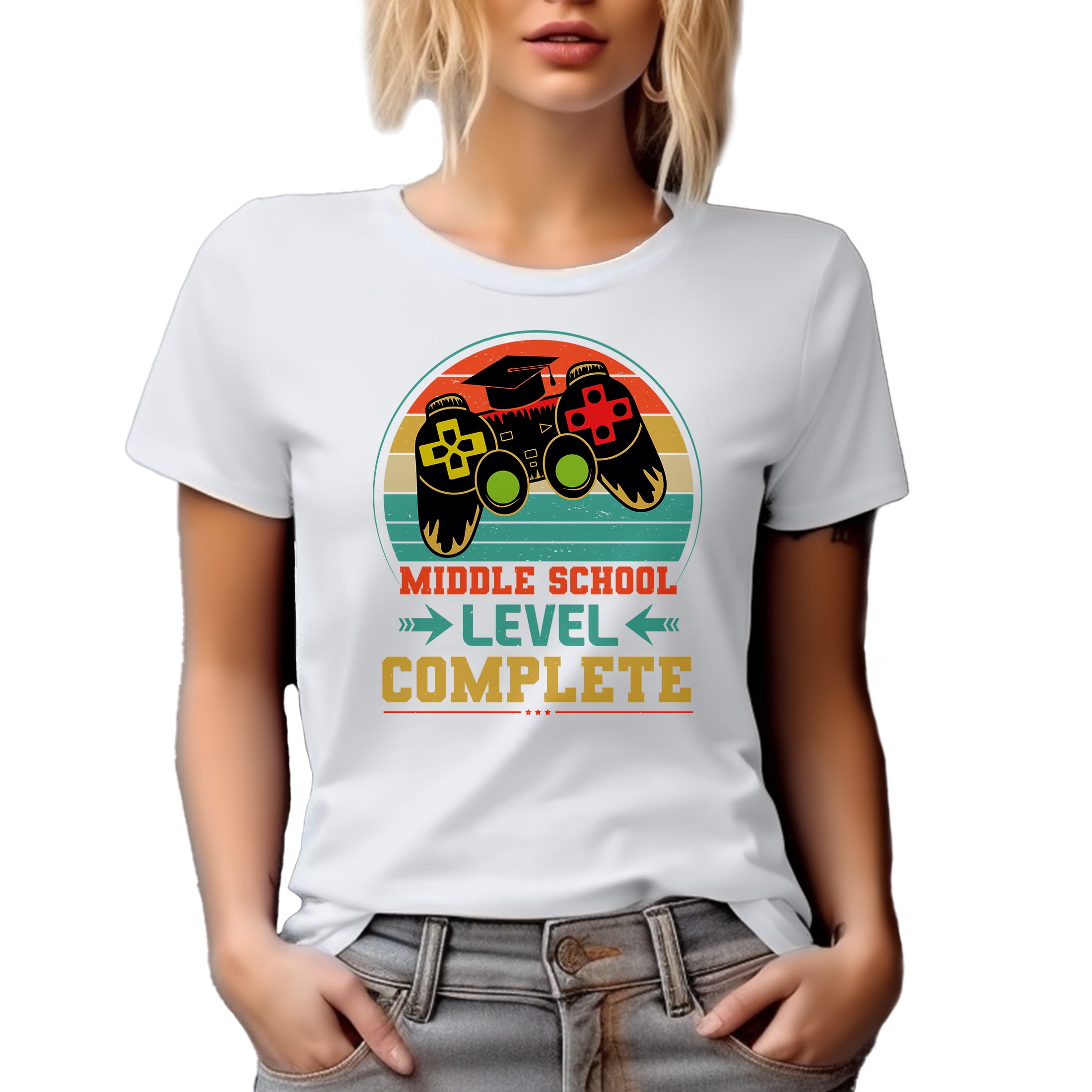 Middle School Level Complete, Retro Video Gamer Student Graduation ...