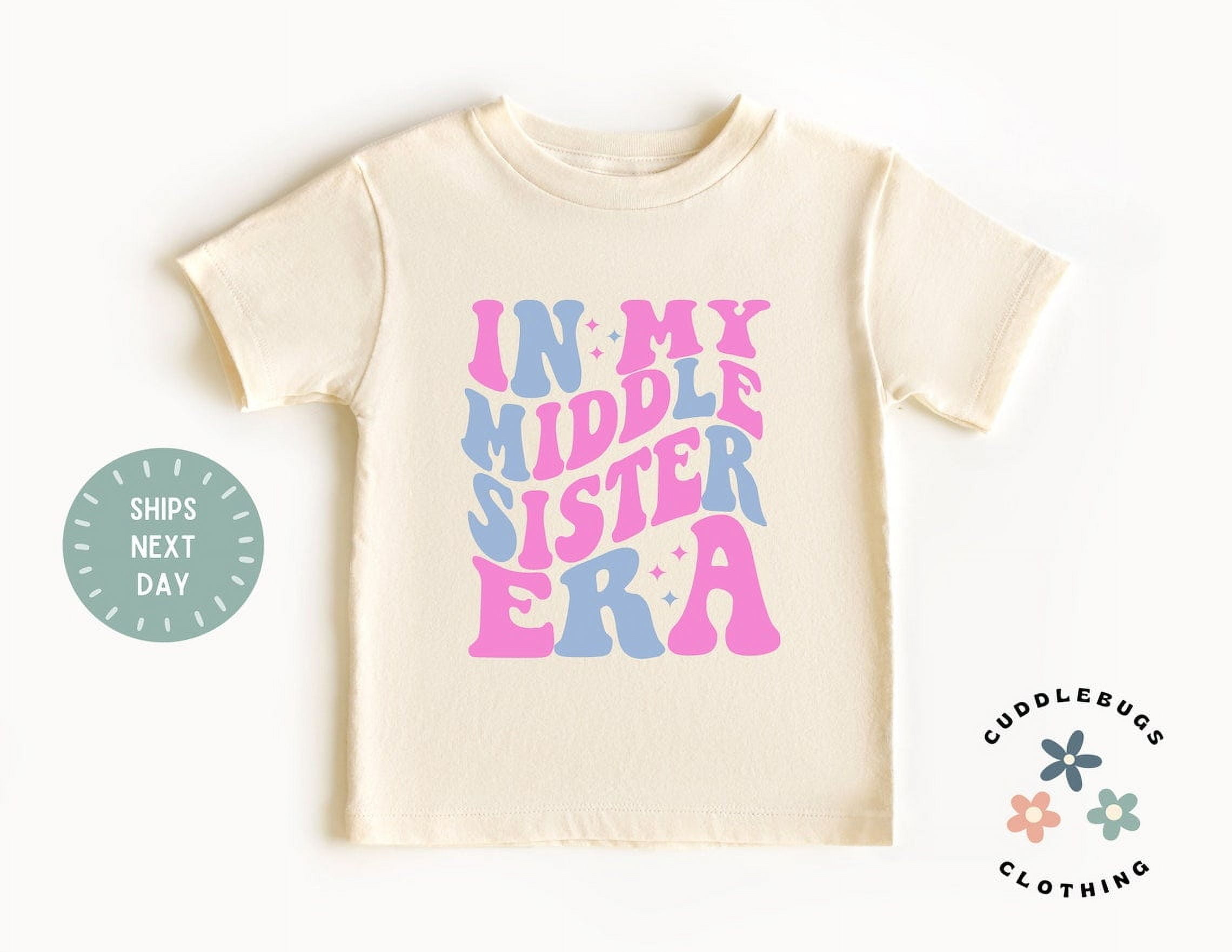 Middle Sister Shirt - In My Middle Sister Era Sibling Tee - Pregnancy ...