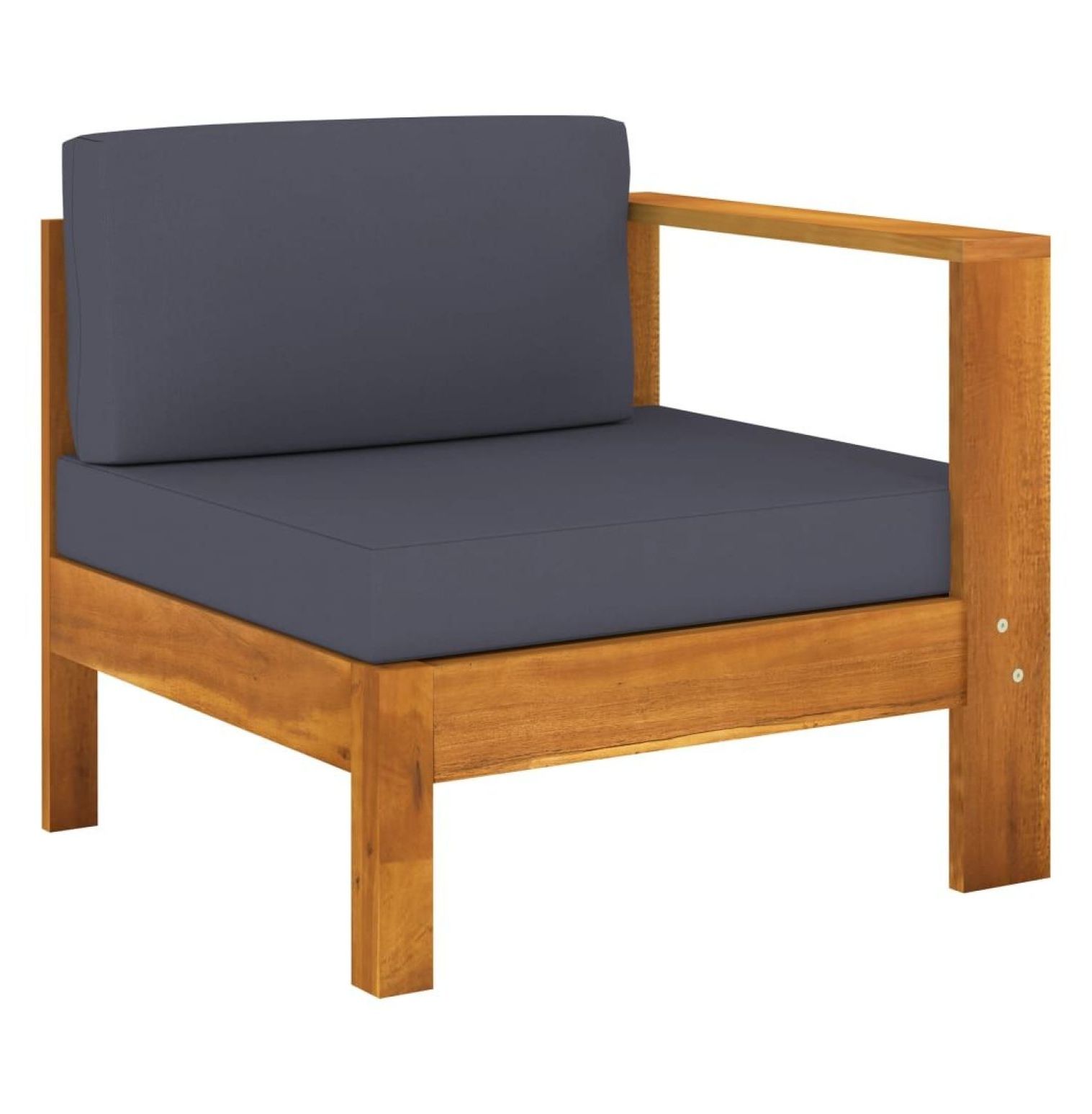 Middle Sofa with 1 Armrest Dark Gray Solid Wood Grey - Walmart.com