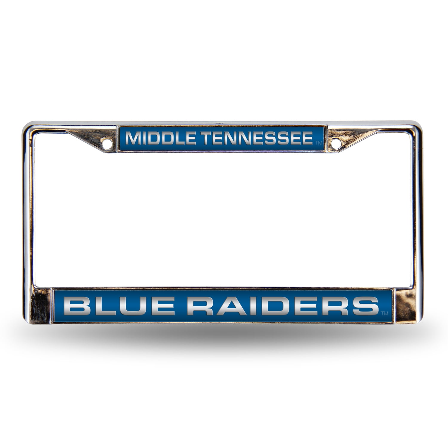 Middle Tennessee Blue Raiders Chrome Metal Laser Cut License Plate ...