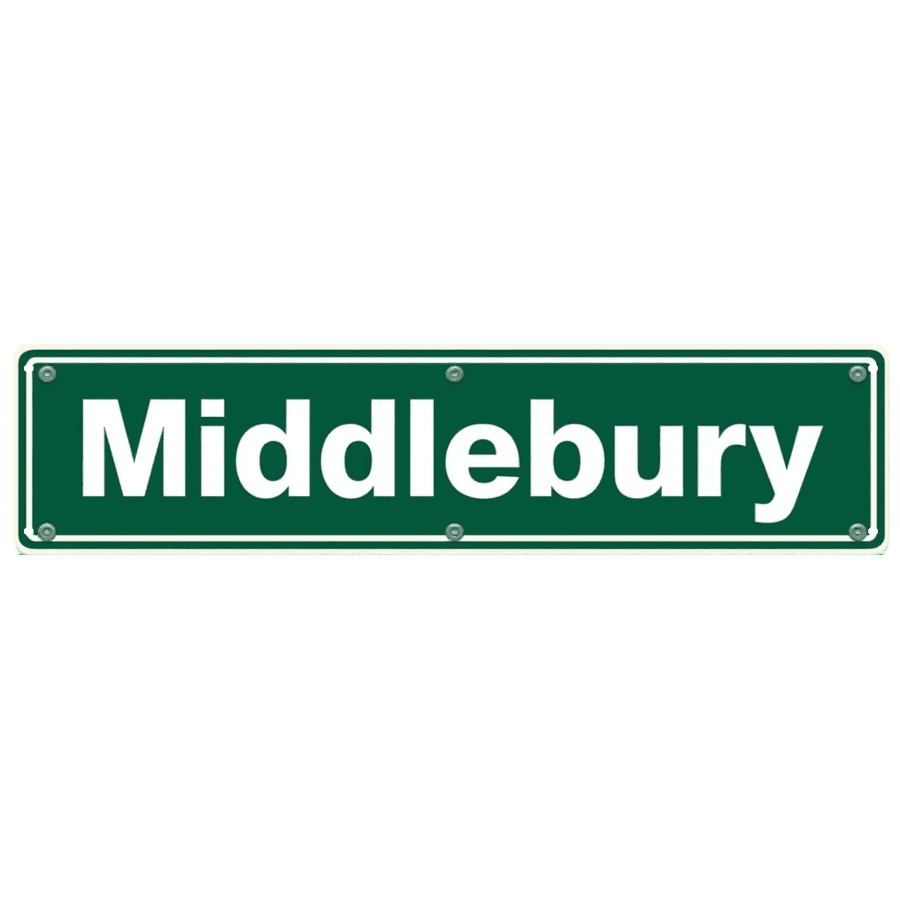 Middlebury Vintage Tin Sign - 16x4 Inches - Ideal for Colonial Home ...