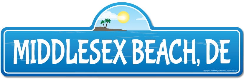 Middlesex DE Delaware Beach Street Sign | Indoor/Outdoor | Surfer Ocean ...