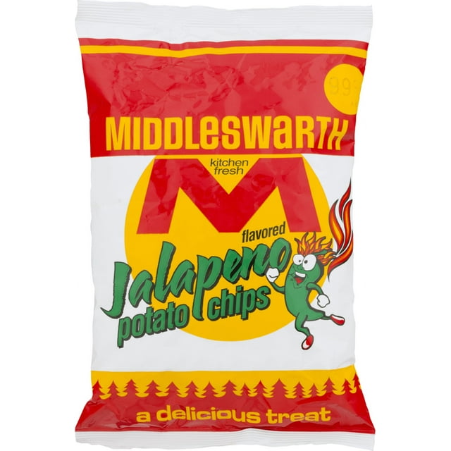 Middleswarth Kitchen Fresh Jalapeno Flavored Potato Chips, 12-Pack 1.2 ...
