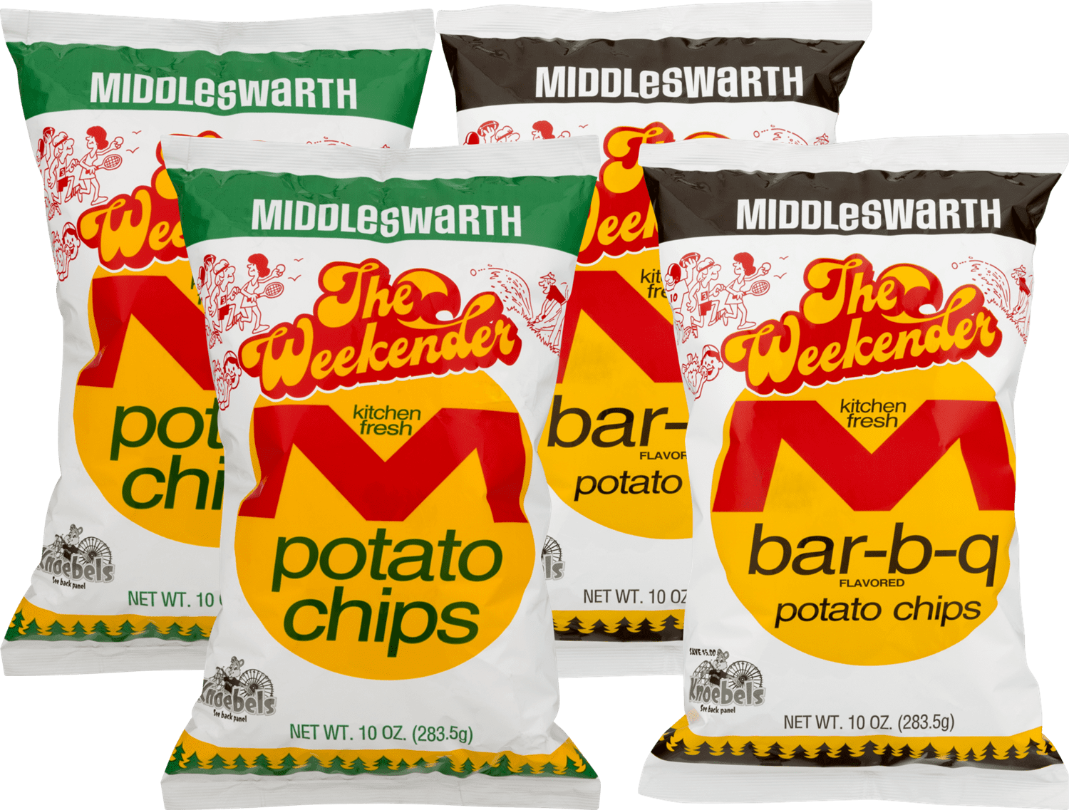 Middleswarth Kitchen Fresh Original & Bar-B-Q Potato Chips Variety 4 ...