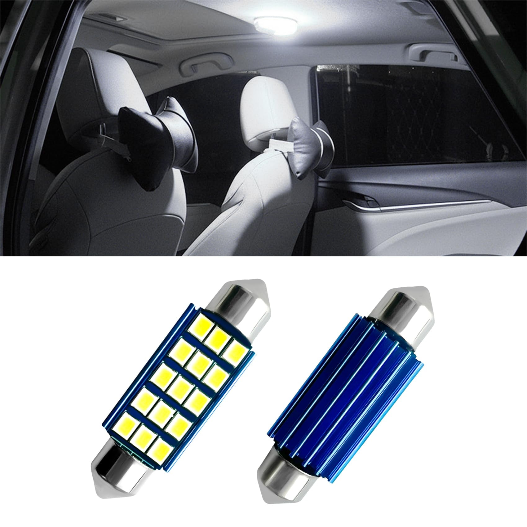 Middrivr 2PCS Car LED Dome Light, Car Lights, LED Extremely Bright ...