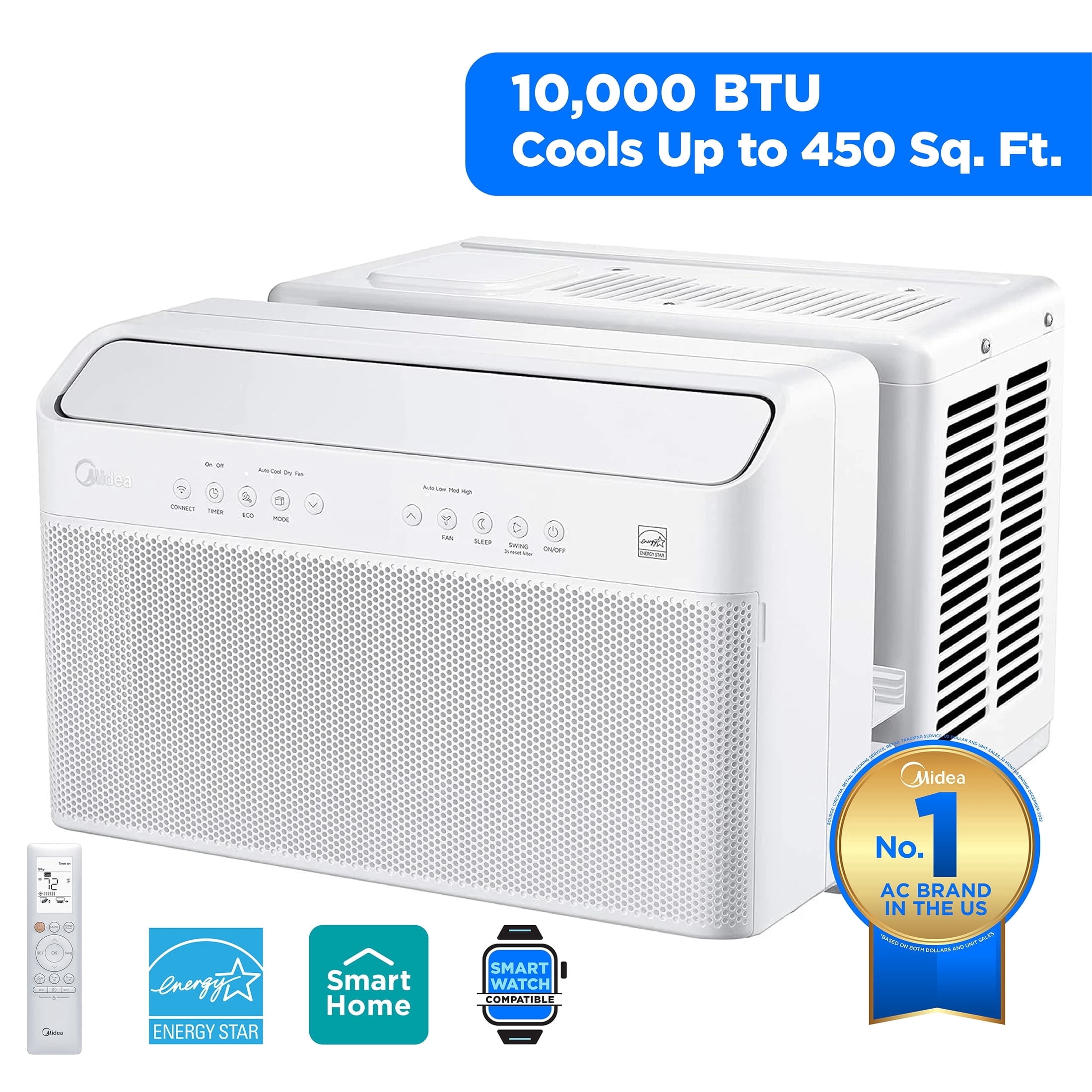 Midea 10,000 BTU Smart Inverter U-Shaped Window Air Conditioner ...
