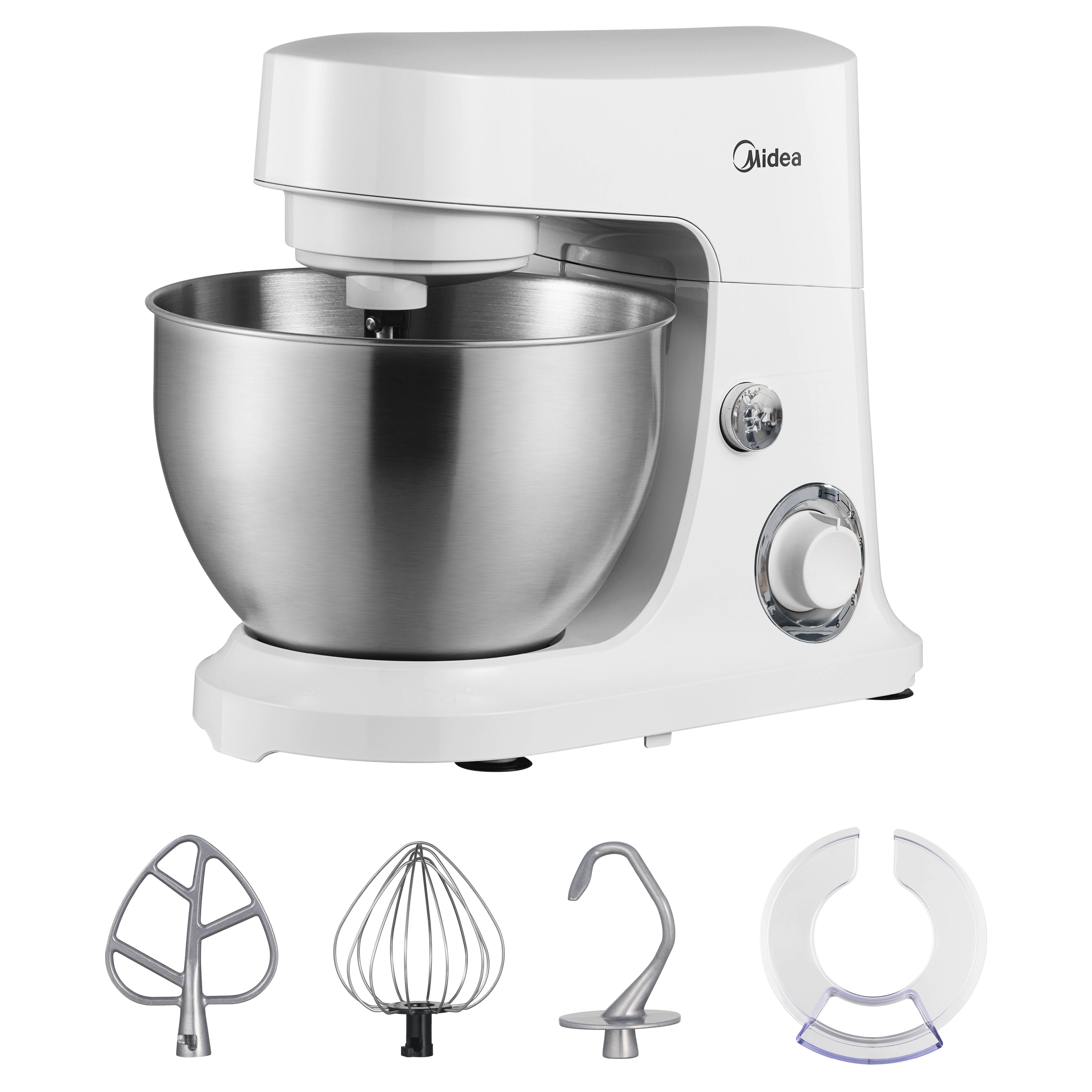 Midea 5-Quart 300W Tilt-Head Stand Mixer with 6 Speeds, White - Walmart.com