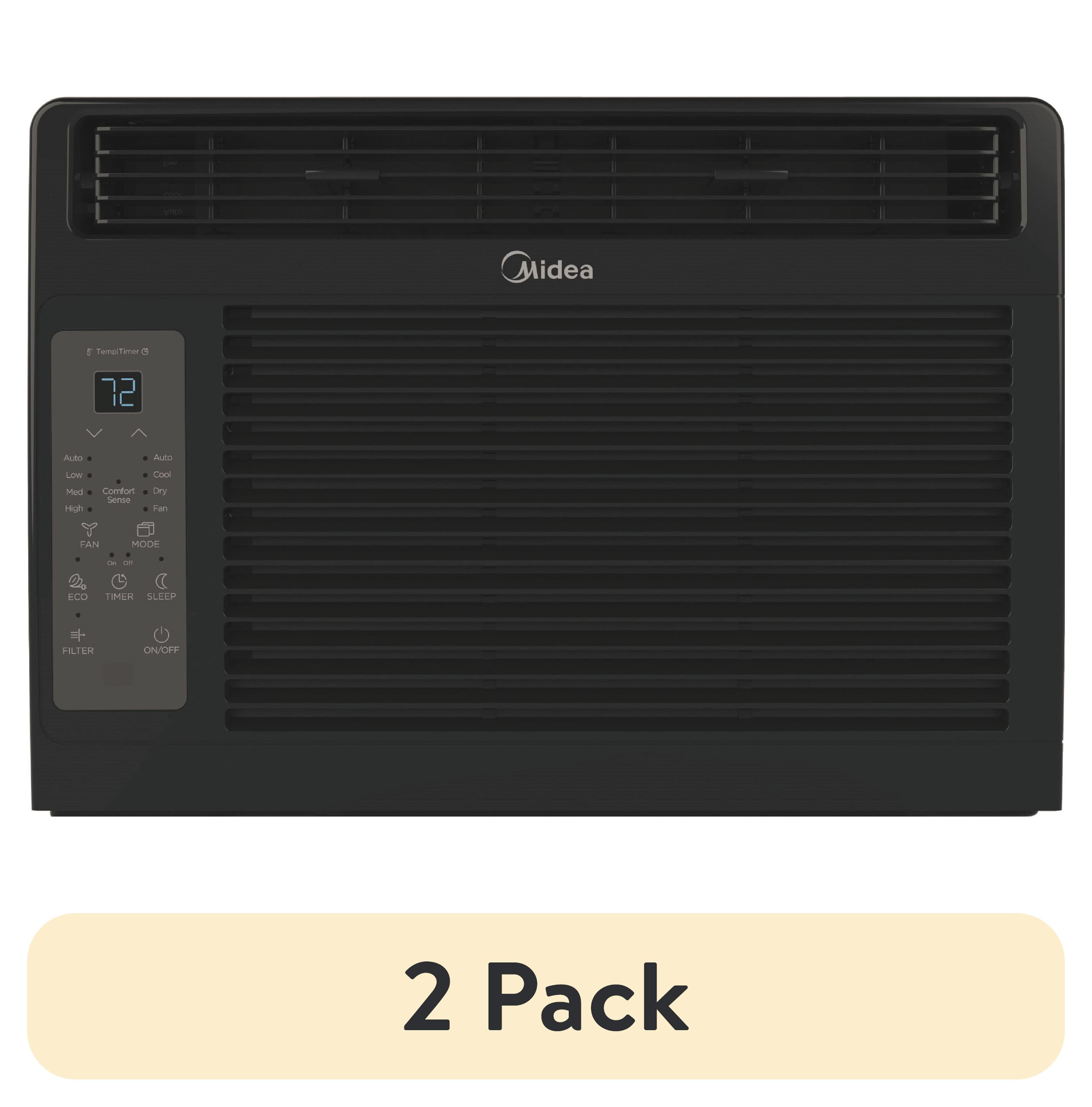 (2 pack) Midea 6,000 BTU 115V Window Air Conditioner with Comfort Sense ...
