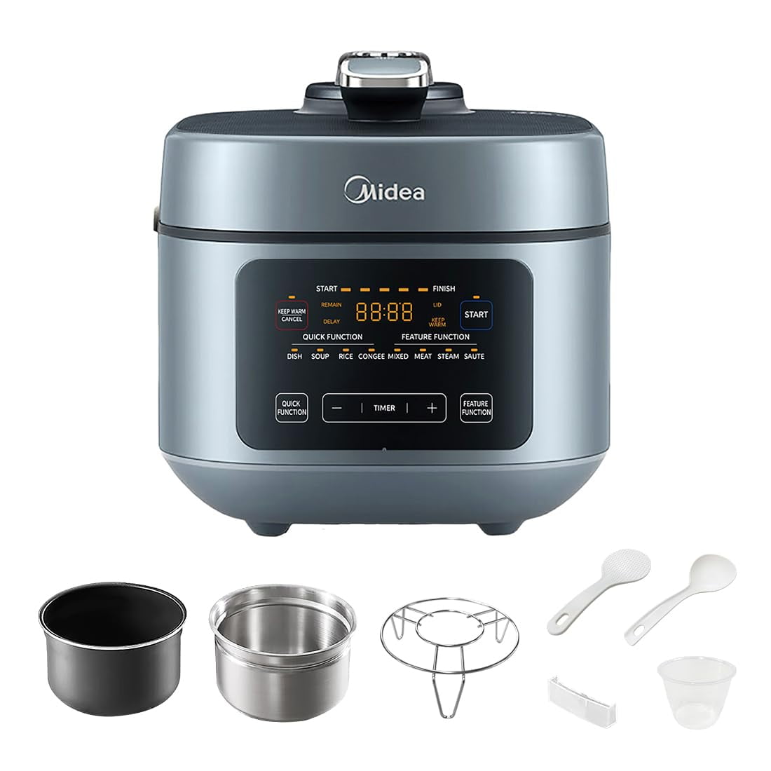 Midea 8-in-1 Electric Pressure Cooker with Dual Pots, Multi-Functional ...
