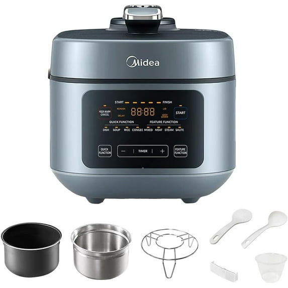 Midea 8-in-1 Electric Pressure Cooker with Dual Pots, Multi-Functional ...