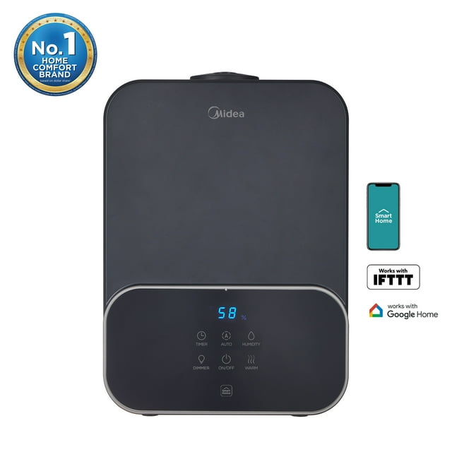 Midea Smart Digital Touch Panel 1.6 Gallon Warm and Cool Mist ...