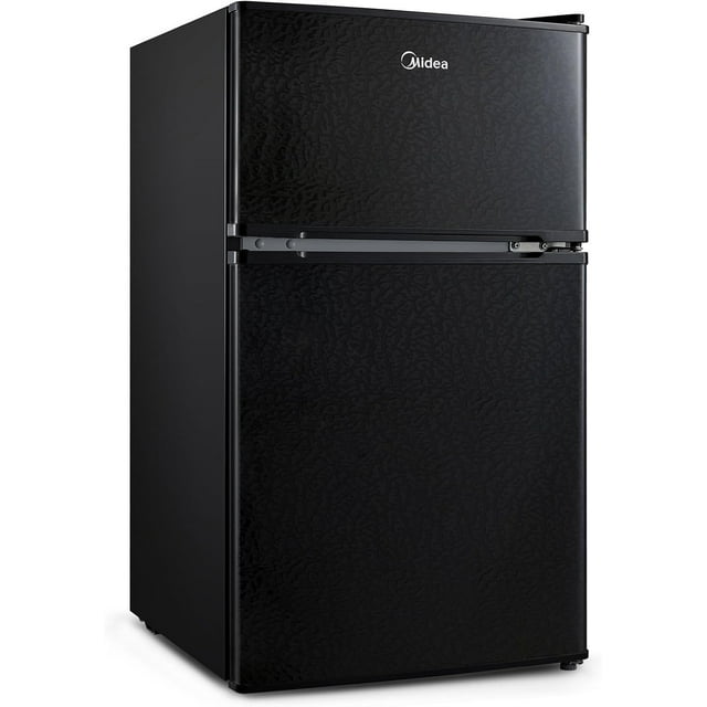 Midea WHD-113FB1 Double Door Mini Fridge with Freezer for Bedroom ...