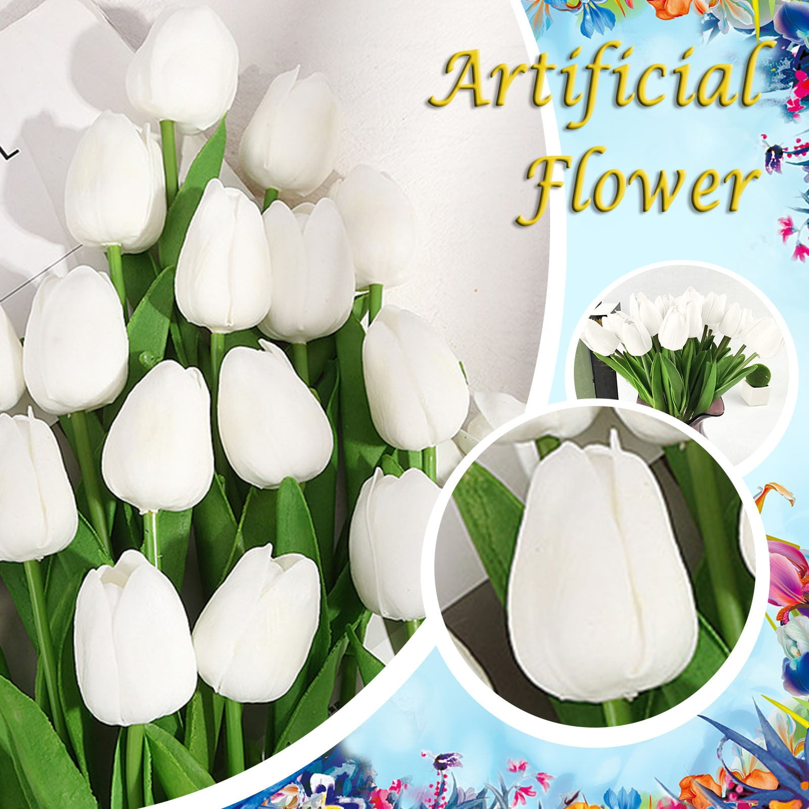 Midewhik Celebration 10 Bundles Artificial Fake Flowers, Faux Outdoor ...