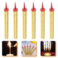 "6ct Silver Glitter Sparklers, 7"" Large Birthday/Wedding Party Cake ...