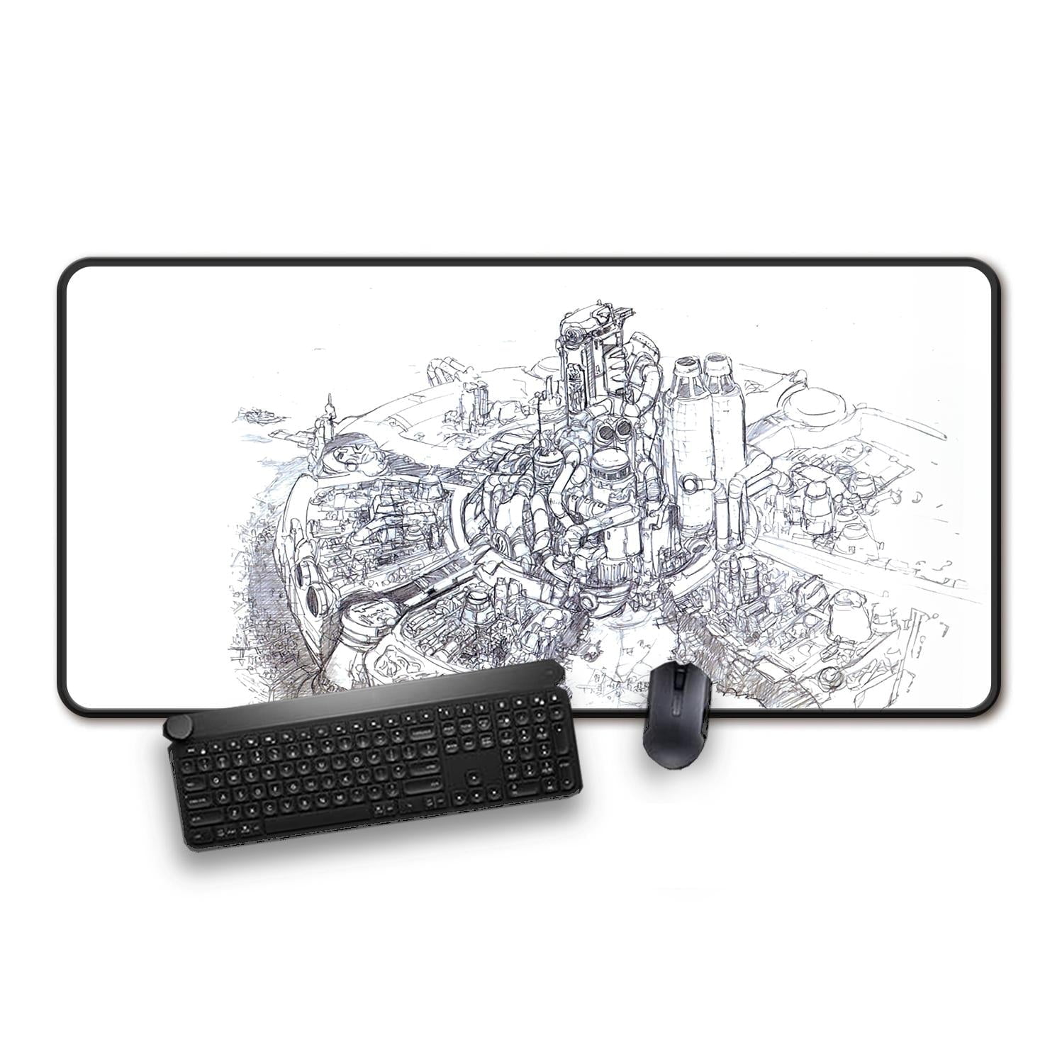 Midgar Sketch Gaming Mouse Pad, Final Fantasy VII-Inspired Desk Mat for ...