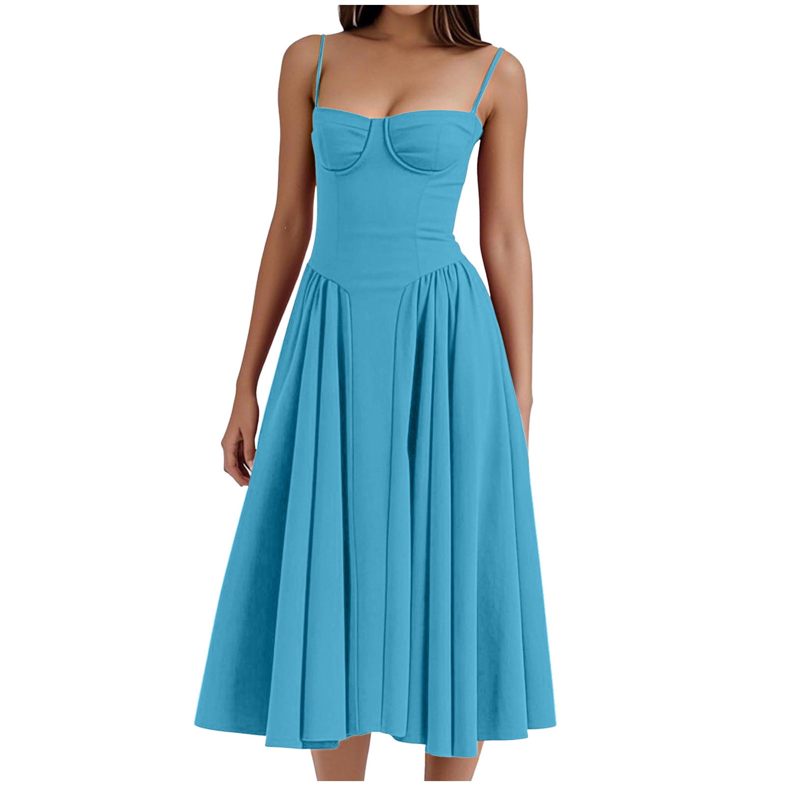 Midi Corset Dress for Women 2025 Summer Elegant Tulle Vintage Party ...