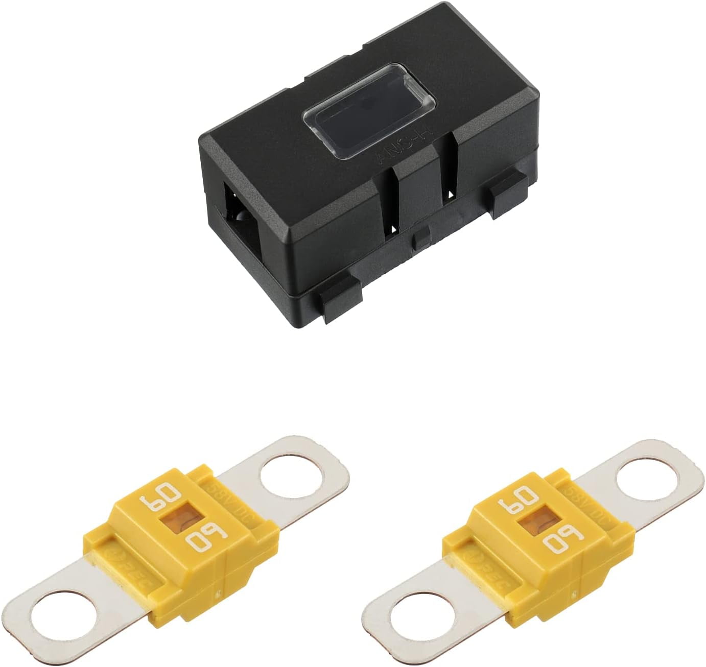 Midi Fuse Holder and 2 Pieces 60A Midi high Current Fuse Screw Fuse for ...