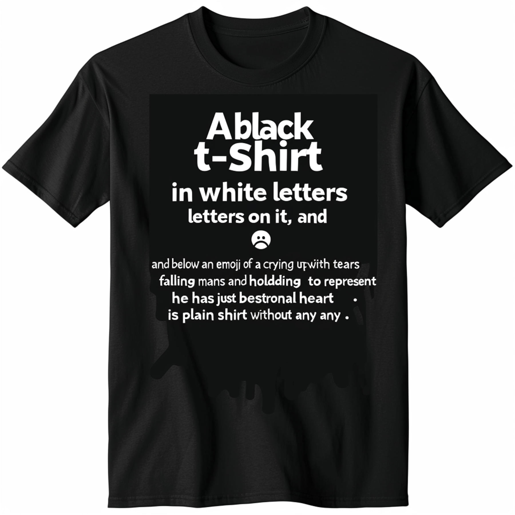 Midinka Black TShirt Emotional Heartbreak Design with Crying Man 20x36 ...