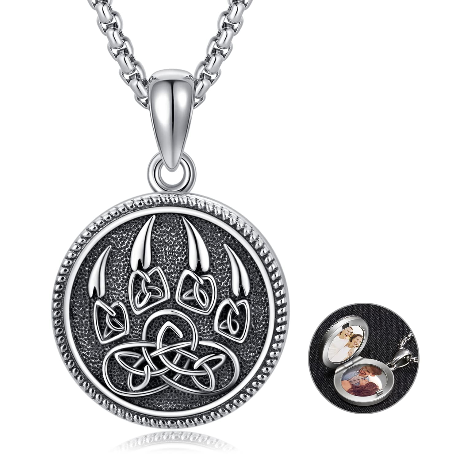 Midir&Etain Bear Claw Necklace 925 Sterling Silver That Holds Pictures ...