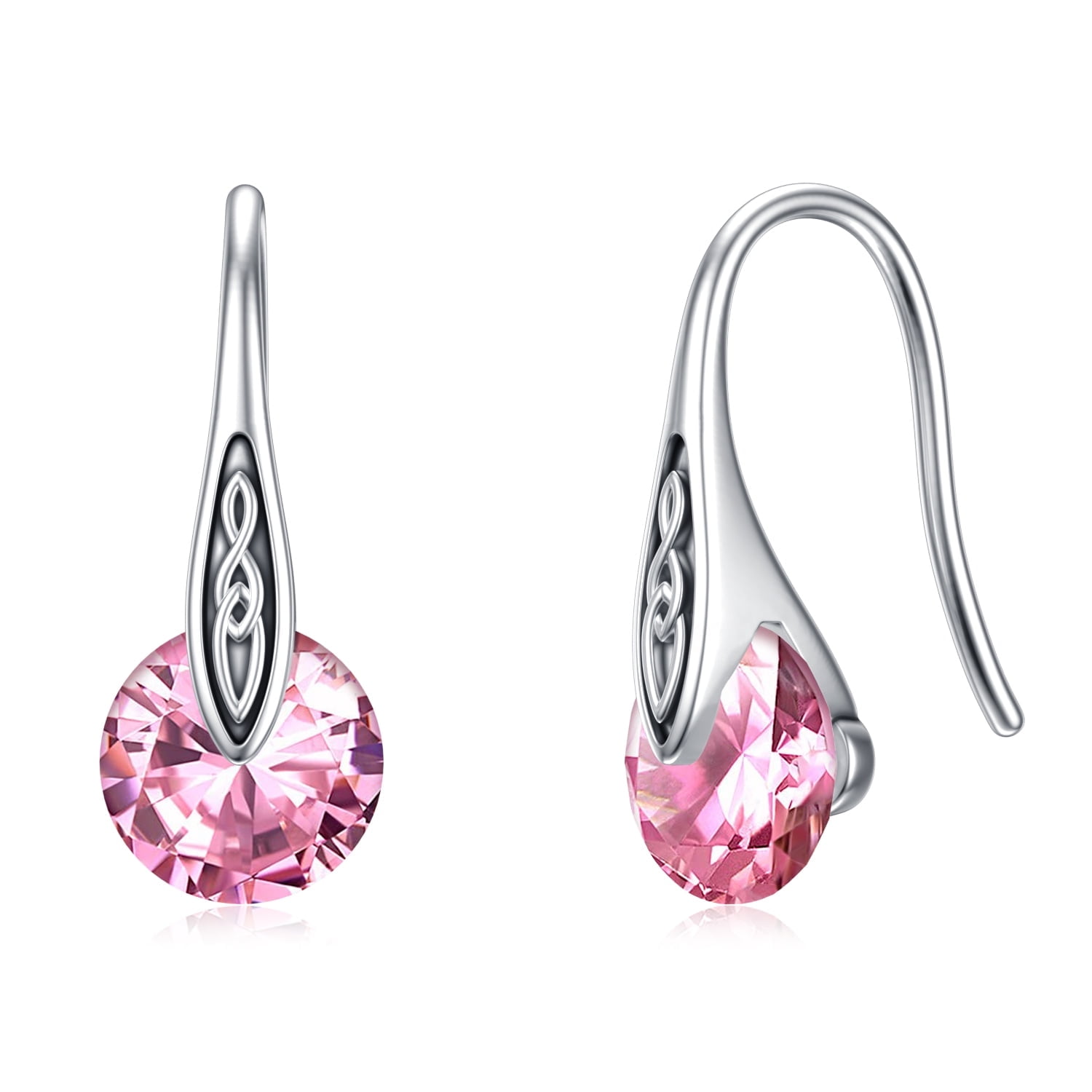 Midir&Etain Birthstone Earrings Sterling Silver Celtic Knot Dangle Drop ...