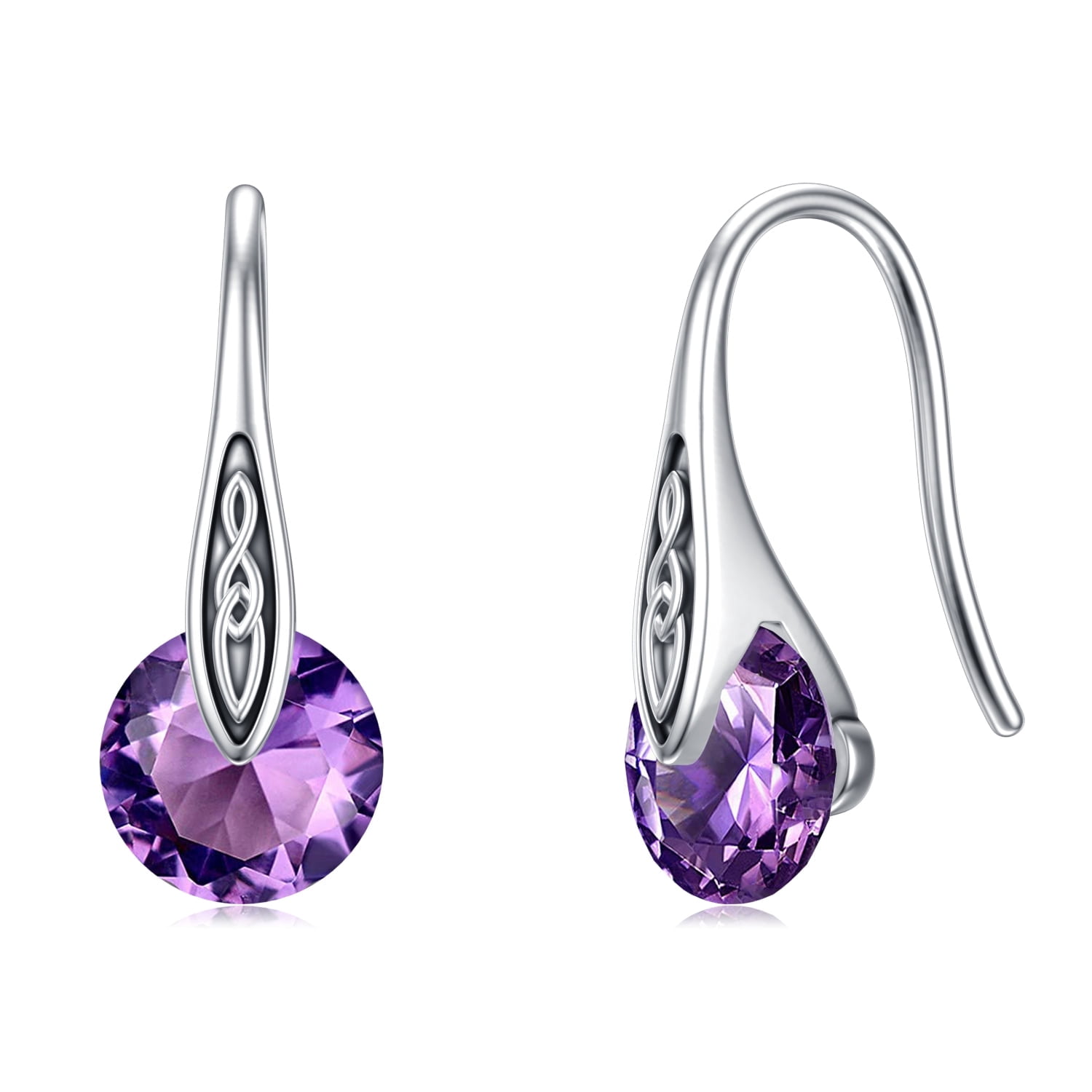 Midir&Etain Birthstone Earrings Sterling Silver Celtic Knot Dangle Drop ...