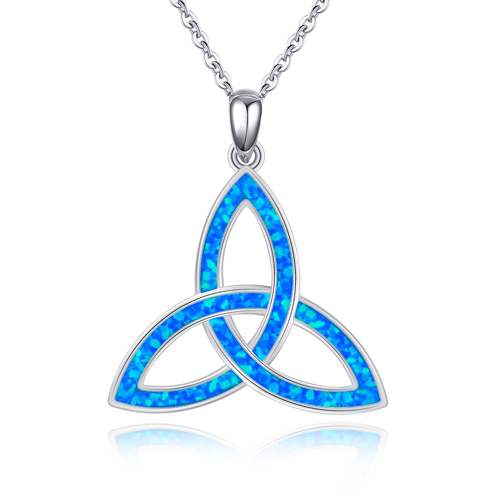 Midir&Etain Blue Opal Necklace 925 Sterling Silver Irish Celtic Knot ...