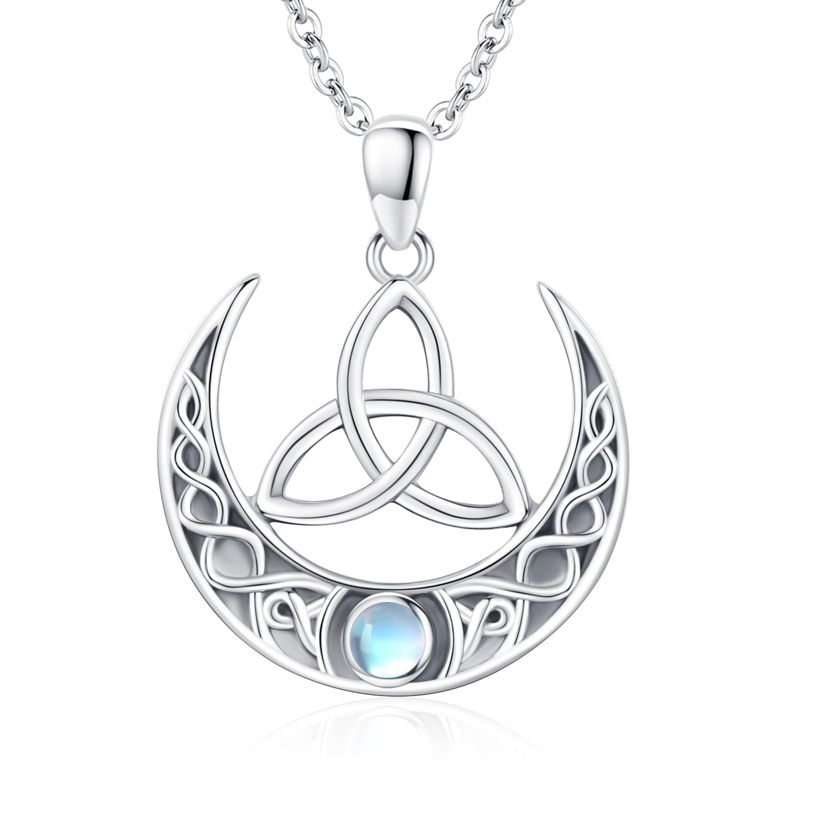 Midir&Etain Celtic Moon Necklace 925 Sterling Silver Crescent Necklace ...