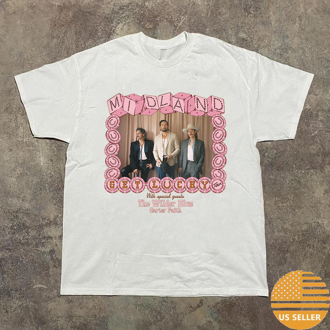 Midland Band The Reunion The Get Lucky Tour T Shirt Full Size S-5XL ...