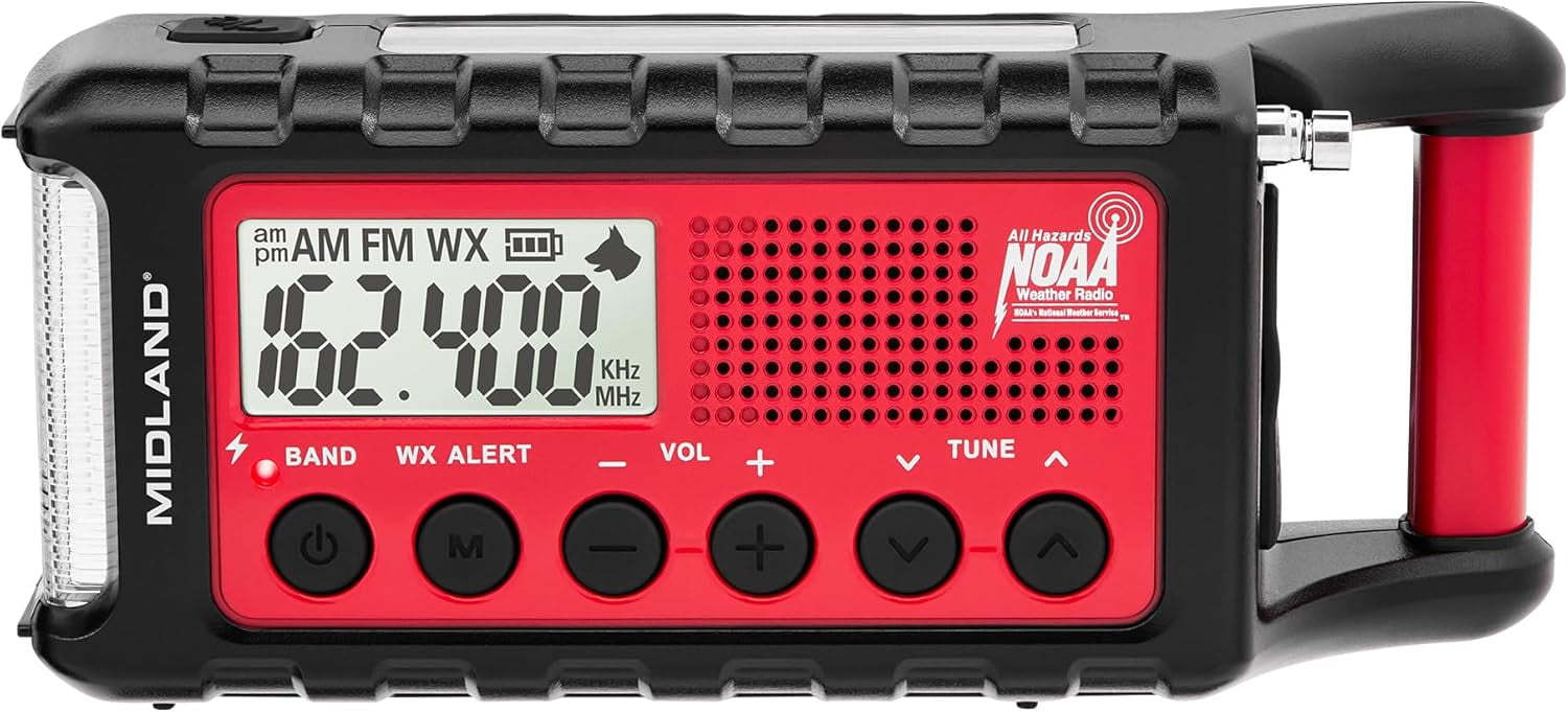 Midland - ER310, Emergency Crank Weather AM/FM Radio - Multiple Power Sources, SOS Emergency ...