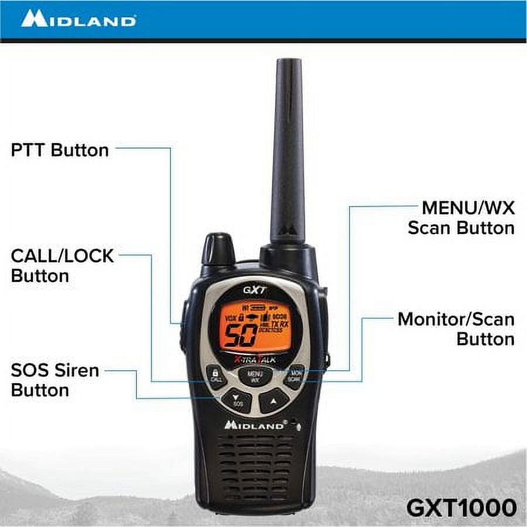 Midland - GXT1000X3VP4, 50 Channel GMRS Two-Way Radio - Up to 36 Mile ...