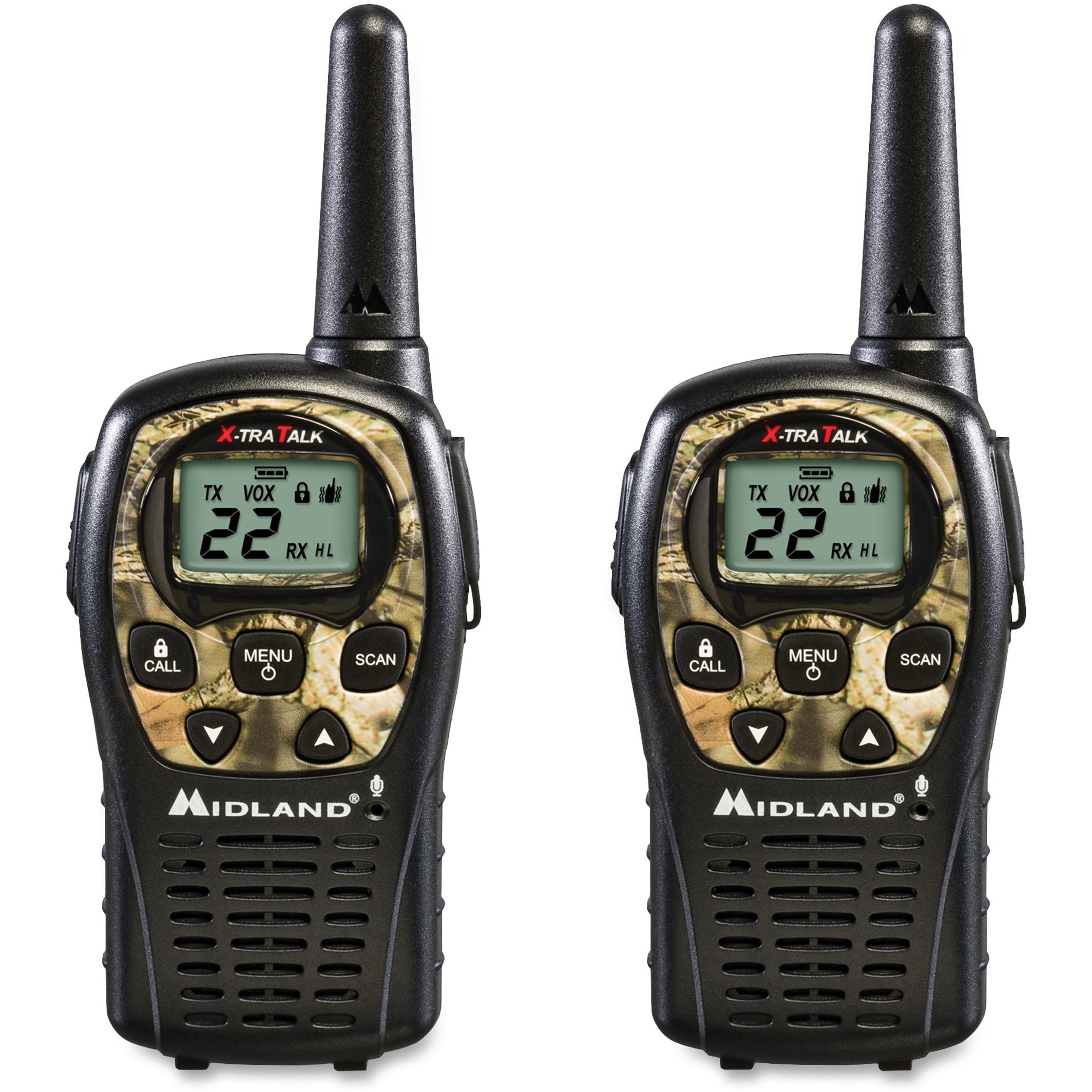 Midland LXT535VP3 24-Mile Camo GMRS Radio Pair Value Pack with Drop-in ...