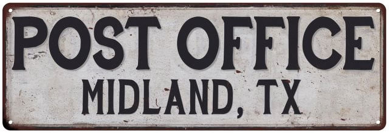 Midland, Tx Post Office Metal Sign Vintage 6x18 106180011188 - Walmart.com