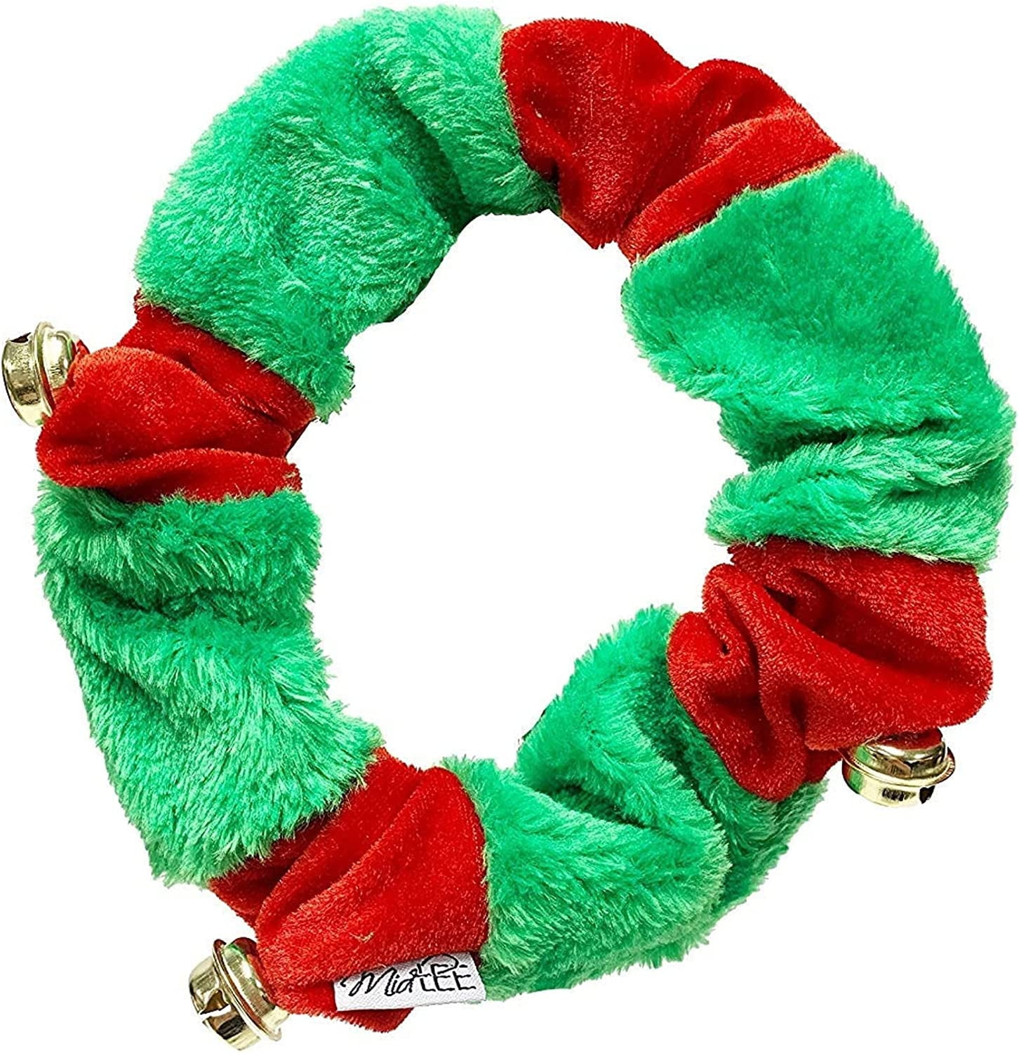 Midlee Red/Green Christmas Plush Bell Collar (X-Large) - Walmart.com