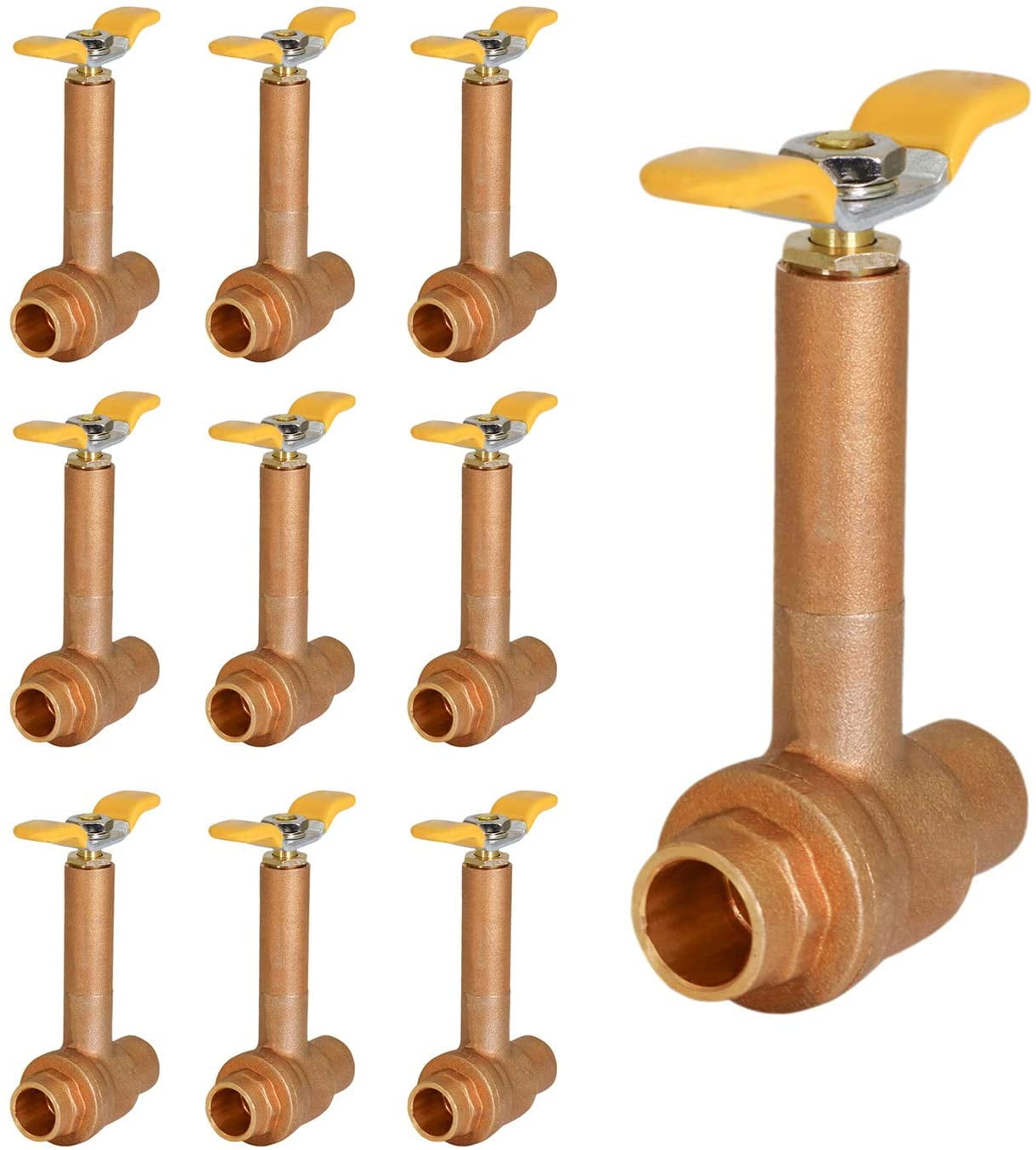 Midline Valve 37534-10 Premium Brass Ball Valve, Long Bonnet with T ...