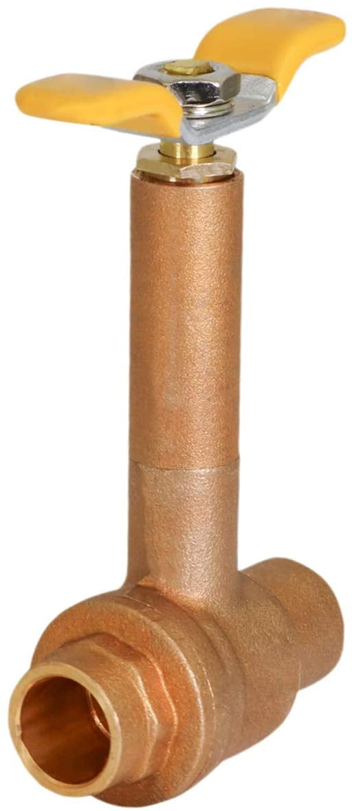 Midline Valve 37556 Premium Brass Ball Valve, Long Bonnet with T-Handle ...