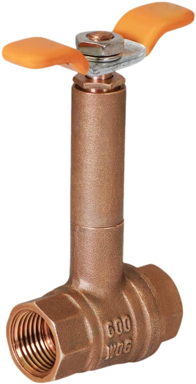 Midline Valve 47534 Premium Brass Ball Valve, Long Bonnet with T-Handle ...