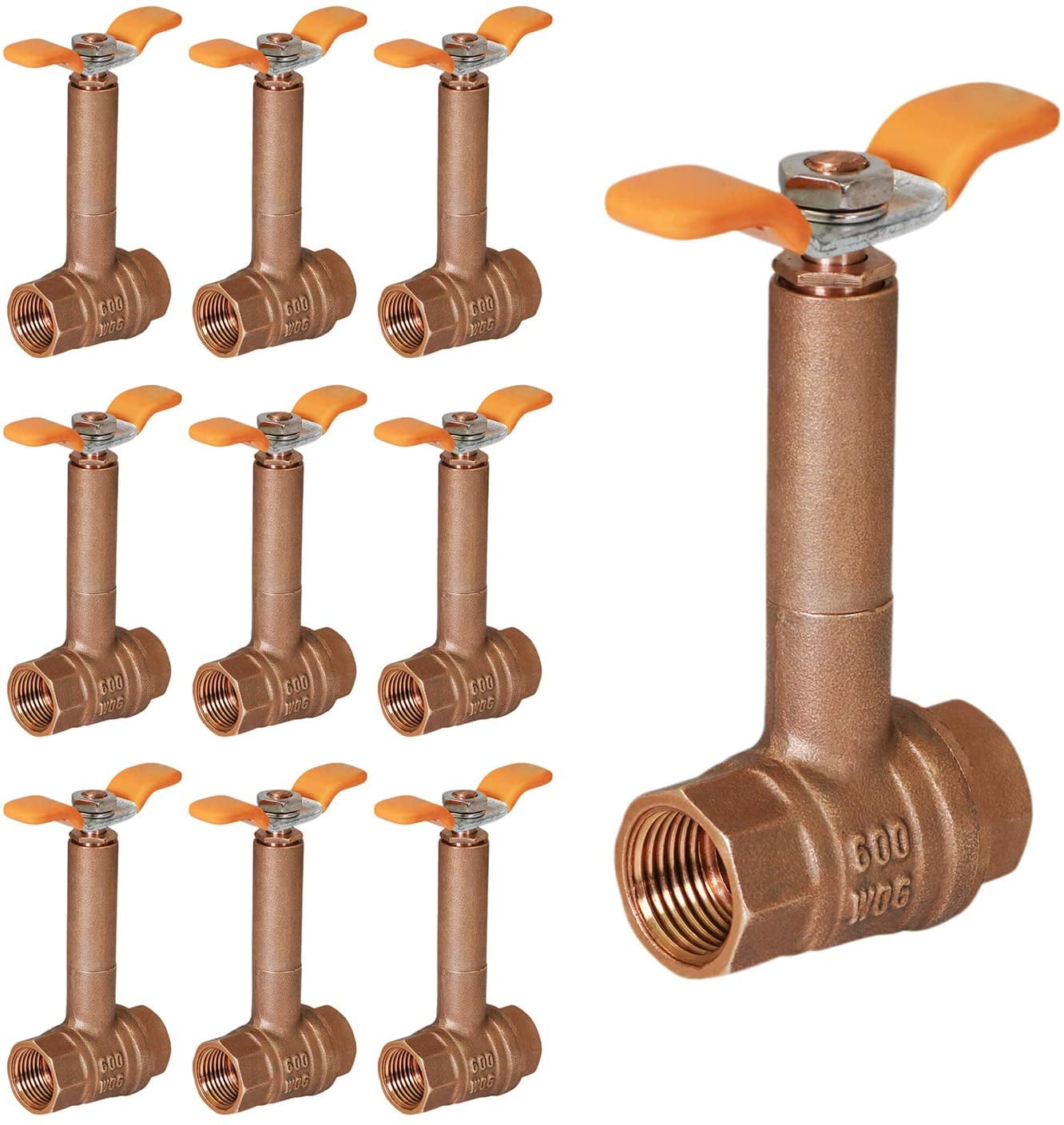 Midline Valve 47556-10 Premium Brass Ball Valve, Long Bonnet with T ...