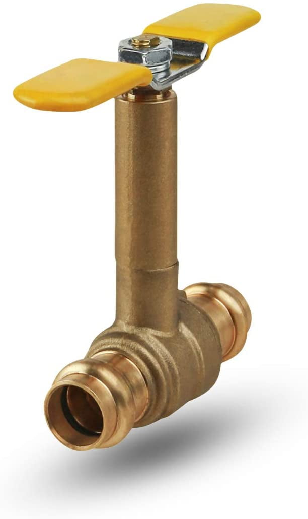 Midline Valve 752234R Premium Brass Press Ball Valve, Long Bonnet with ...