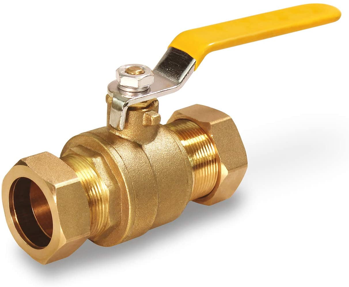 Midline Valve 822223M Premium Brass Full Port Ball Valve, 1 in ...