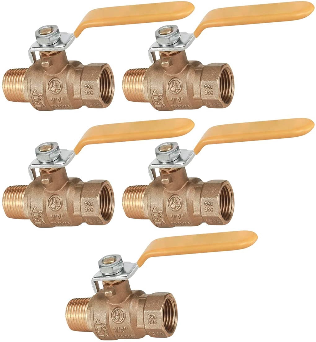 Midline Valve MF822223-5 Premium Brass Full Port Ball Valve, 1 in. FIP ...
