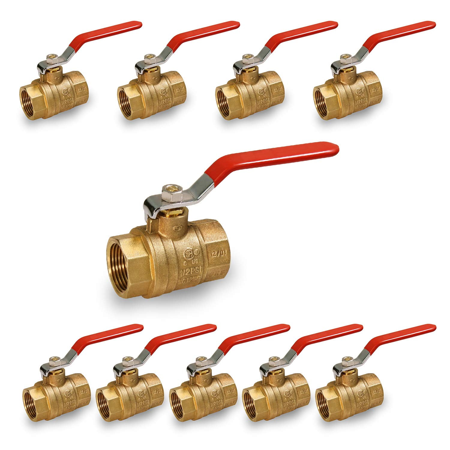 Midline Valve T522256-10 Premium Brass Gas Ball Valve, with 3/4 in. FIP ...