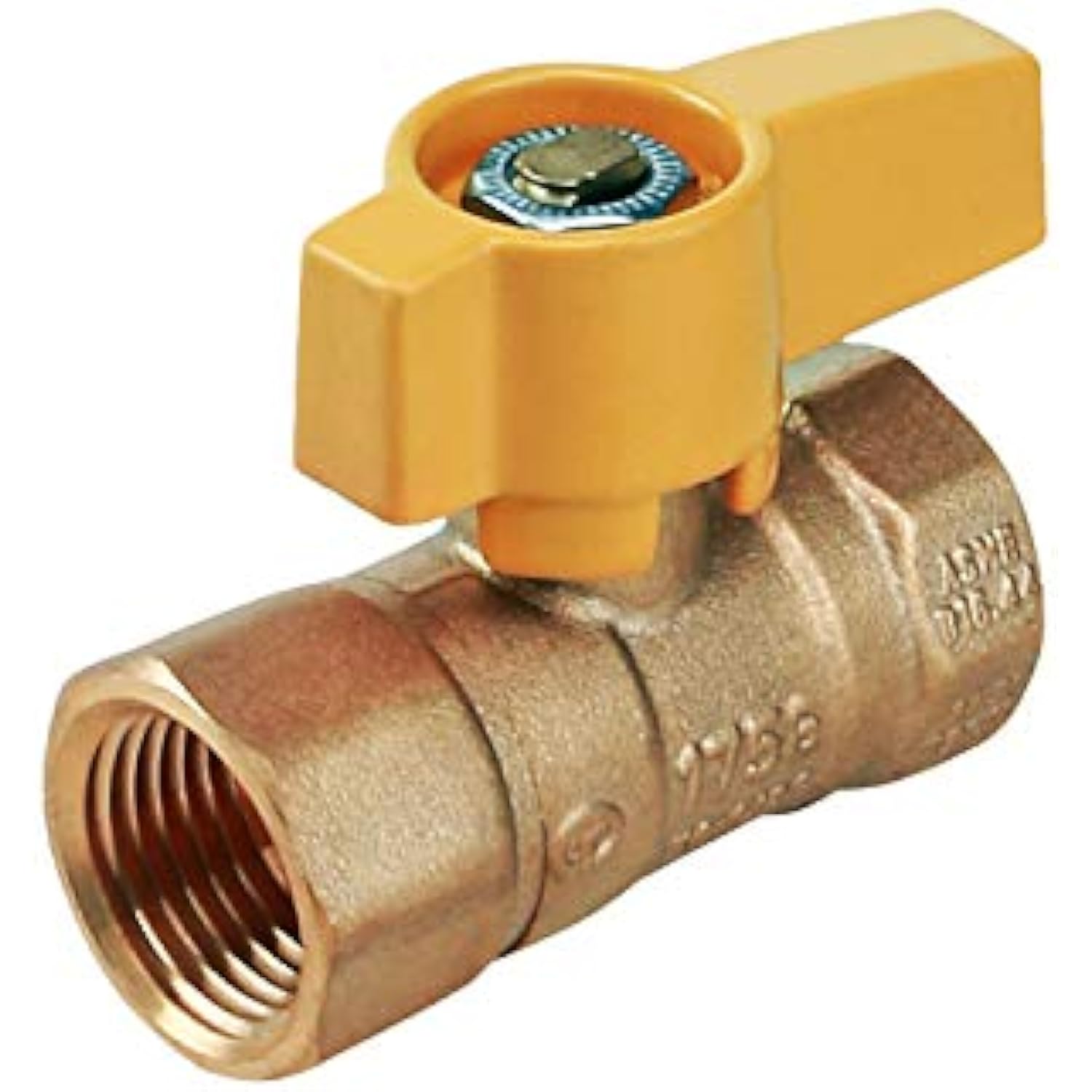 Midline Valve Y34FIP Premium Brass Gas Ball Valve, with Yellow Aluminum ...