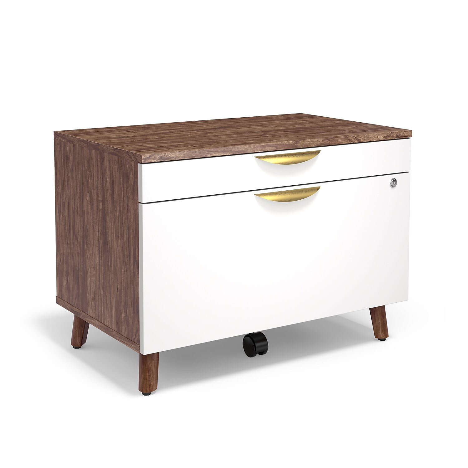 Union Scale MidMod Modern Lateral File Cabinet, 2-Drawers, White ...