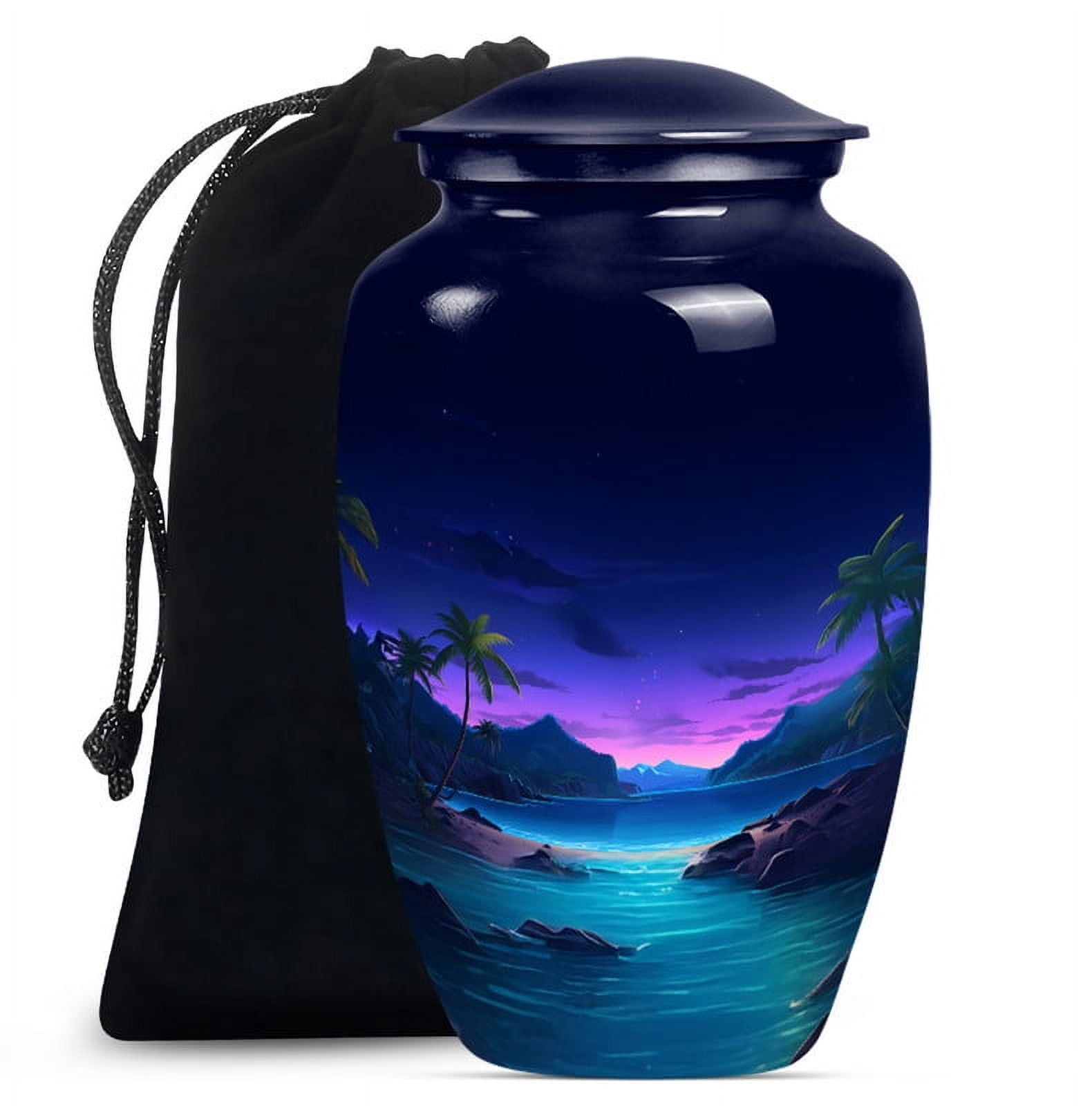 Midnight Beach Urn, Urns for Mom Ashes, Burial Urns for Women, cool ...