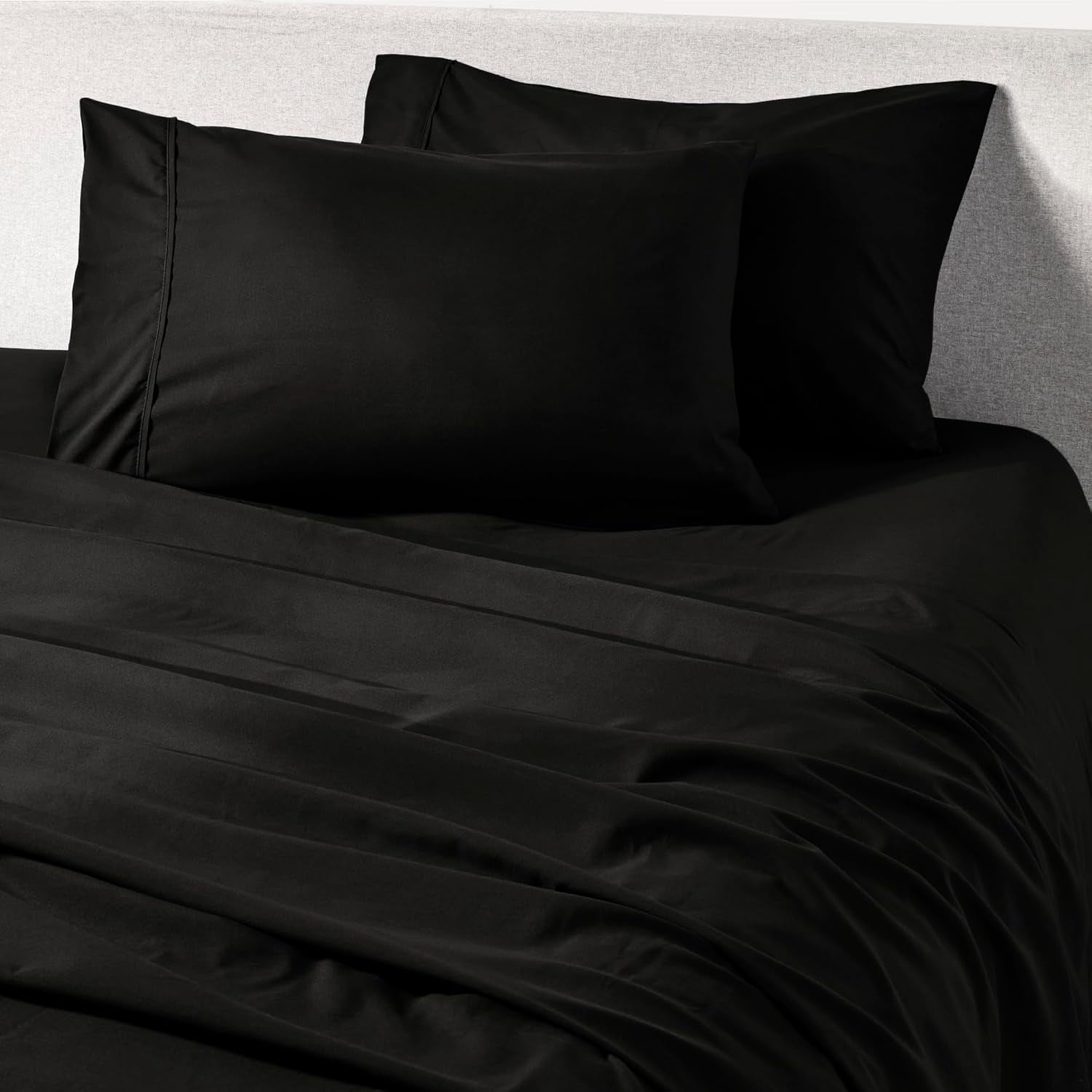Midnight Black Sheet Set - 1500tc Level of Softness - Extra Soft ...