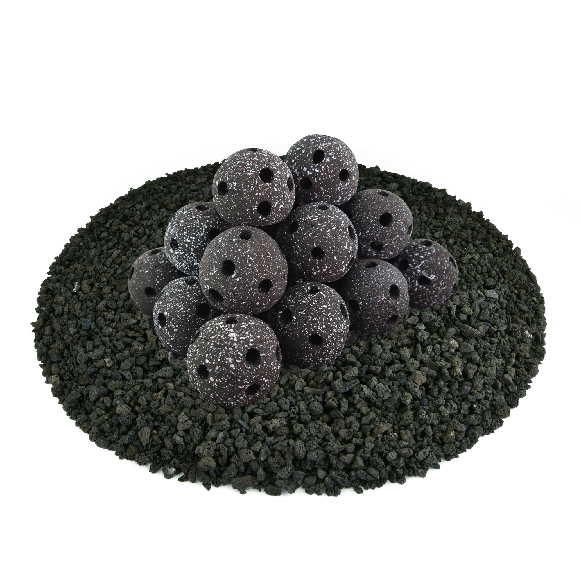 Midnight Black Speckled, Hollow Ceramic Fire Balls | 3" Set of 20 ...